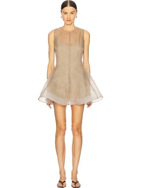 L'academie By Marianna Blaire Mini Dress - Taupe