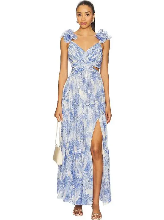 Astr The Label Fritillaria Dress - Blue Floral