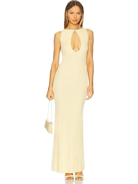 AYA MUSE Keyhole Maxi Dress - Butter Yellow