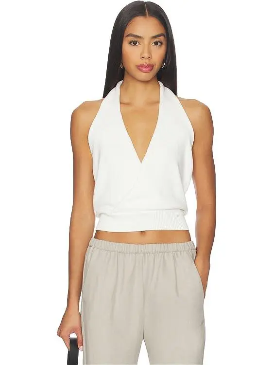 AYA MUSE Knit Halter Top - White