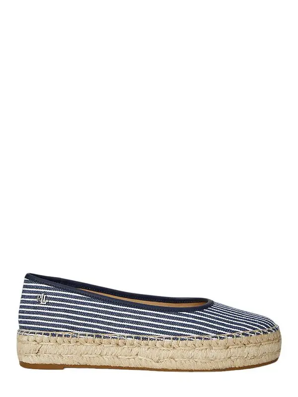Ralph Lauren Luize Striped Canvas Ballet Espadrille - Refined Navy/natural