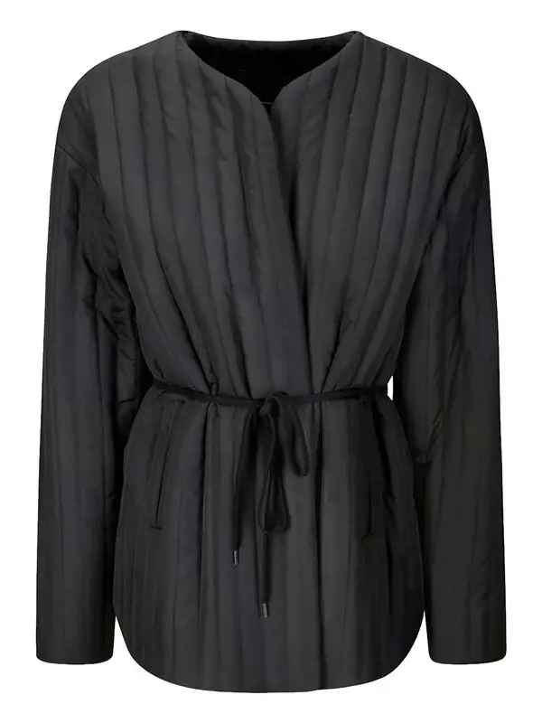 INSTITUTION Quilted Wrap Jacket - Black