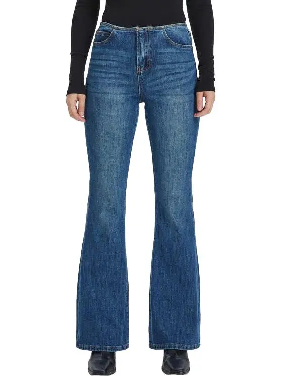 BAYEAS Bandless Flare Leg Jeans - Navy