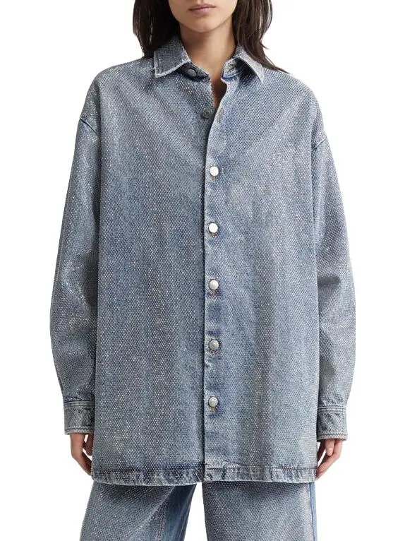 Stella McCartney Hotfix Oversize Denim Overshirt - Vintage Blue Denim