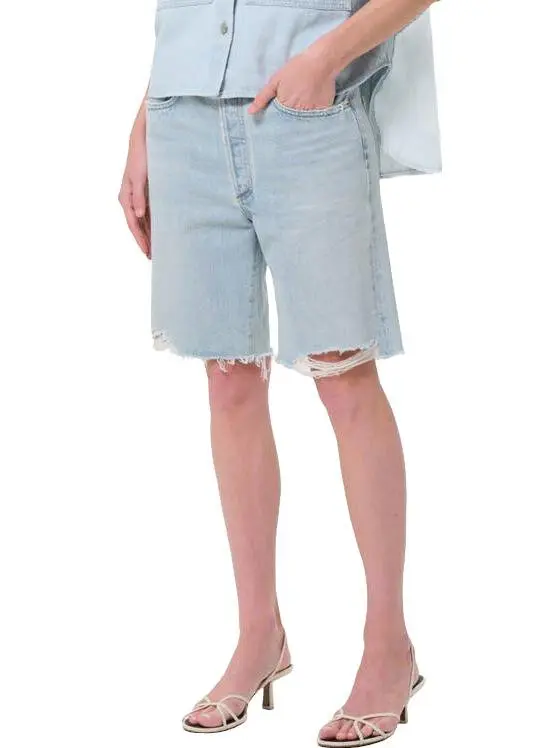 AGOLDE 90s Long Cutoff Denim Shorts - Fragment