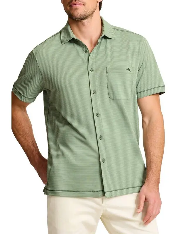 Tommy Bahama Costa Wave Short Sleeve Button-up Shirt - Dusty Sage