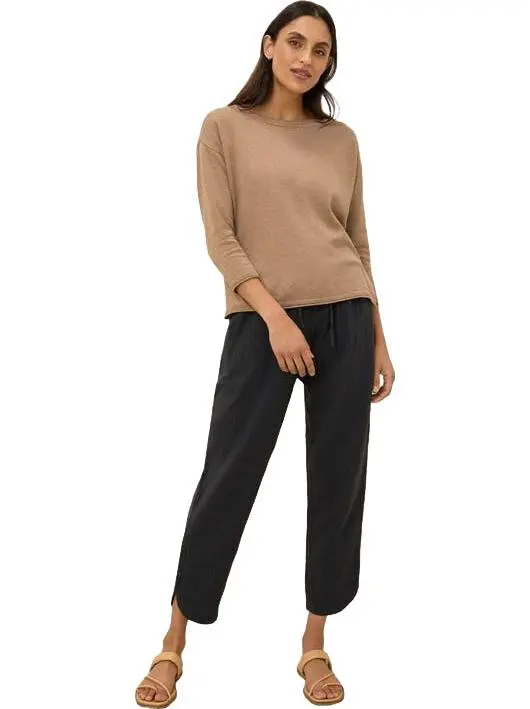 PACT Organic Cotton Coastal Double Gauze Tapered Pull-on Pant - Black