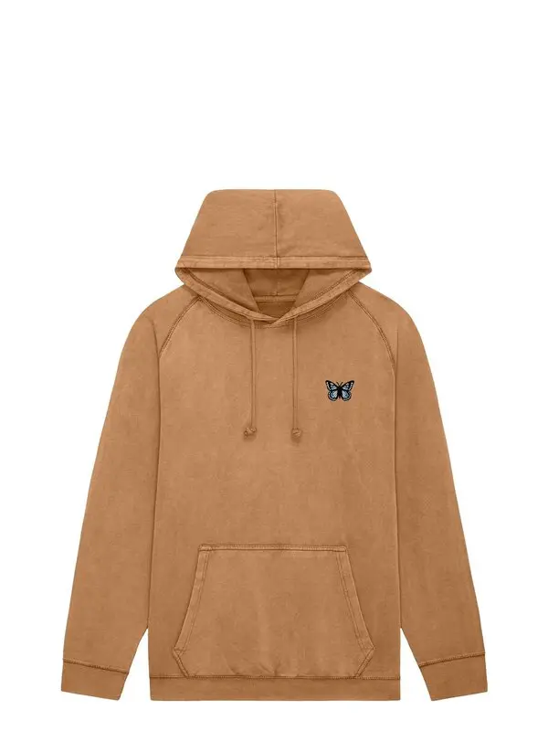 DALIX Butterfly Mineral Washed Hoodie - Camel
