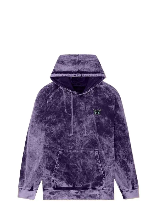 DALIX Butterfly Mineral Washed Hoodie - Purple