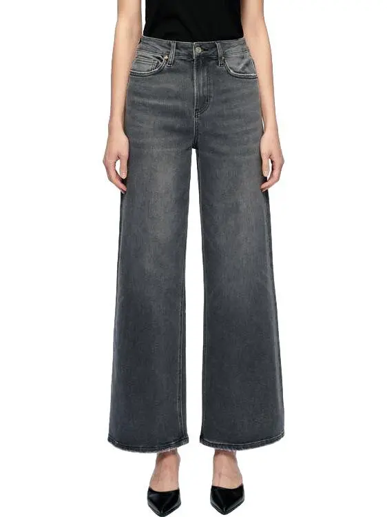 BAYEAS Judy High-waist Wide-leg Jeans - Charcoal