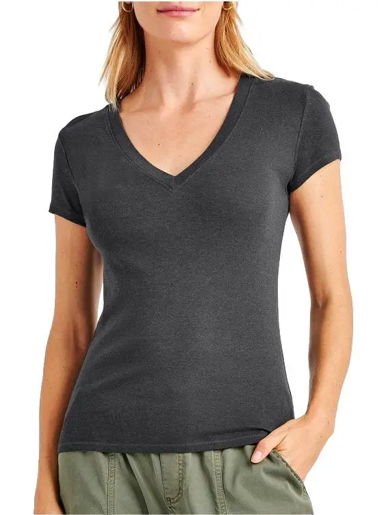 Splendid Faye V-neck Tee - Black