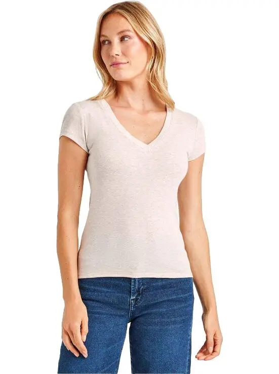 Splendid Faye V-neck Tee - Natural