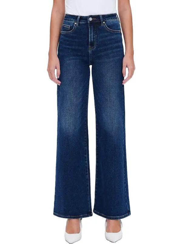 BAYEAS Linda High-waist Wide-leg Jeans - Deep Sea