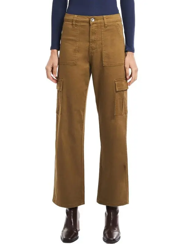 BAYEAS Angel High-waist Ankle Cargo Pants - Camel