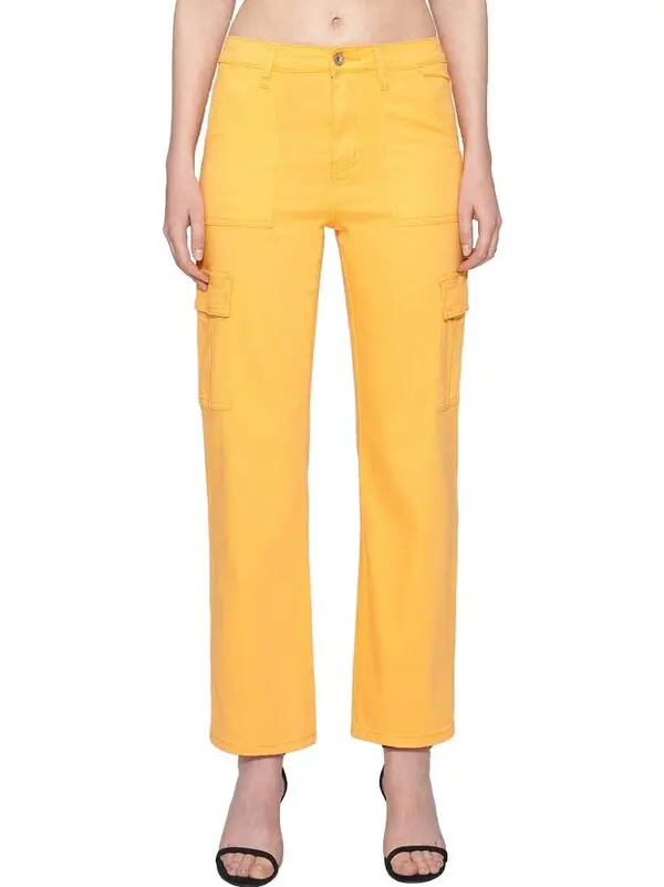 BAYEAS Angel High-waist Ankle Cargo Pants - Tangerine