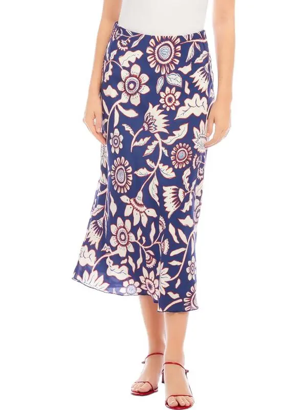 Fifteen Twenty Mia Bias Cut Midi Skirt - Print