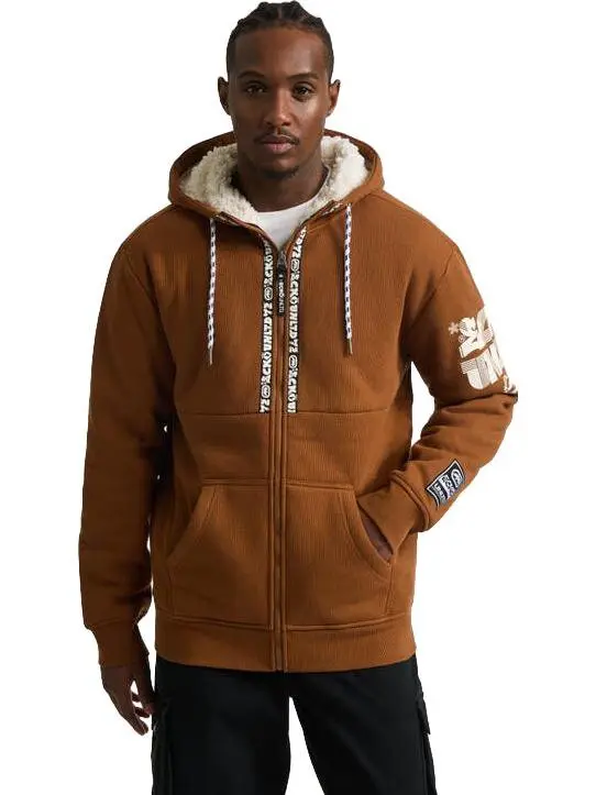 ECKO UNLTD. Faux Shearling Hoodie - New Brown