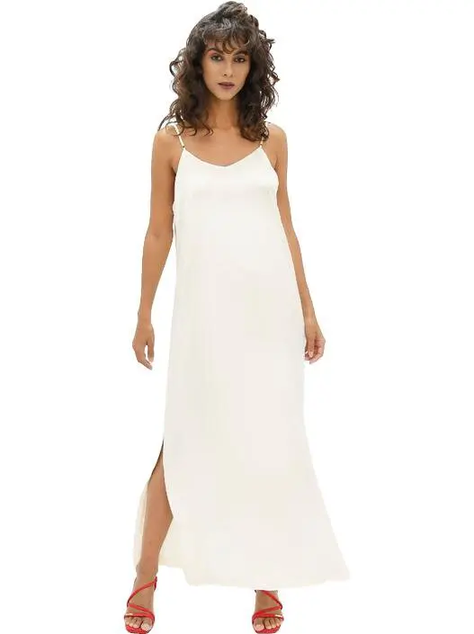 1PEOPLE-US Calabar Maxi Slip Dress - Pearl