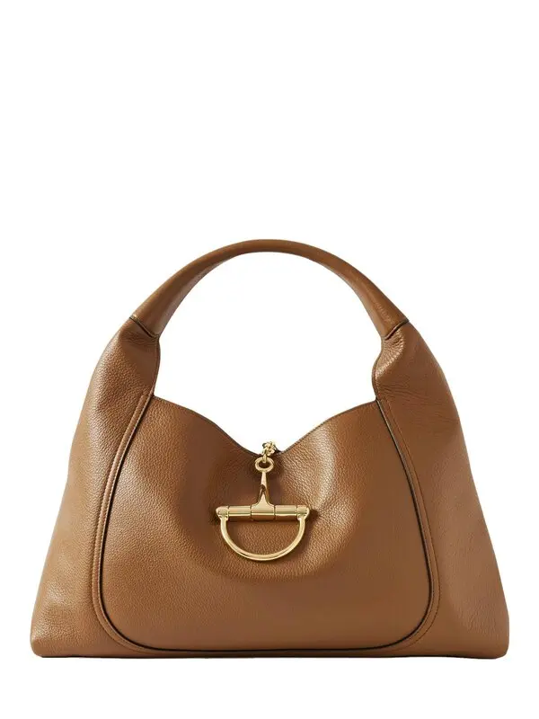 Gucci Softbit Maxi Textured-leather Tote - Brown