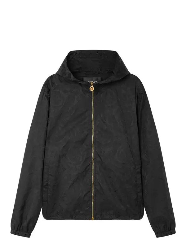 Versace Jacquard Windbreaker Jacket - Black