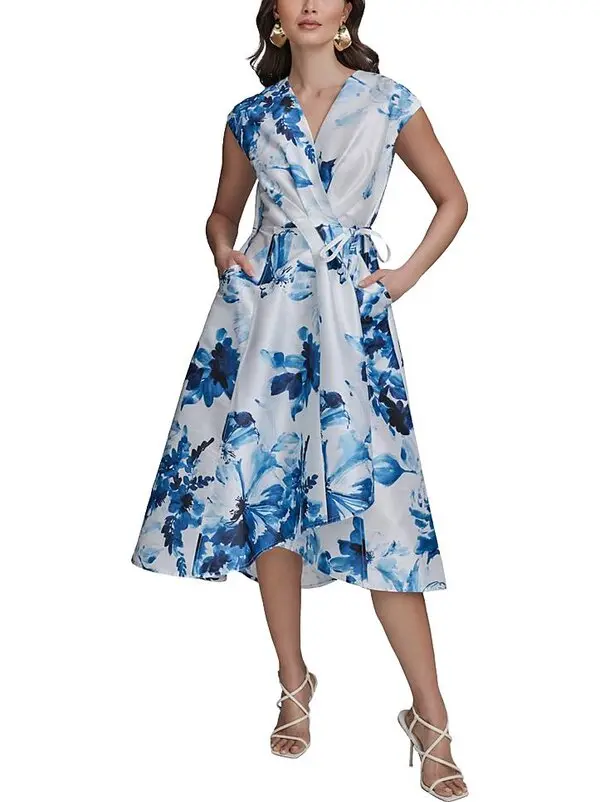 Donna Karan New York Floral Print A-line Dress - Ink Multi