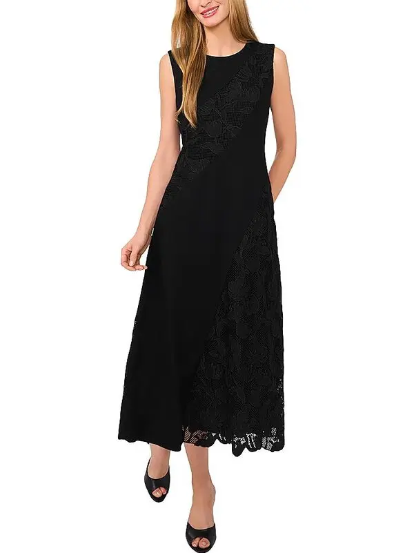 Ted Baker London Sleeveless Lace Midi Dress - Rich Black