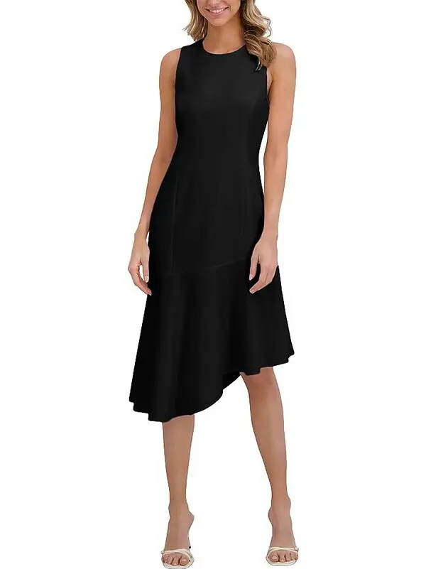 Ted Baker London Asymmetric Midi Dress - Rich Black