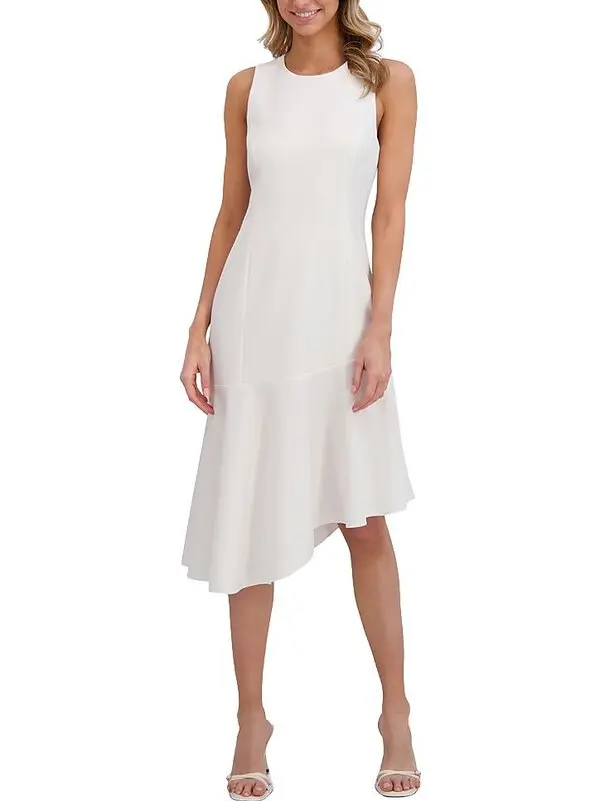 Ted Baker London Asymmetric Midi Dress - Ultra White