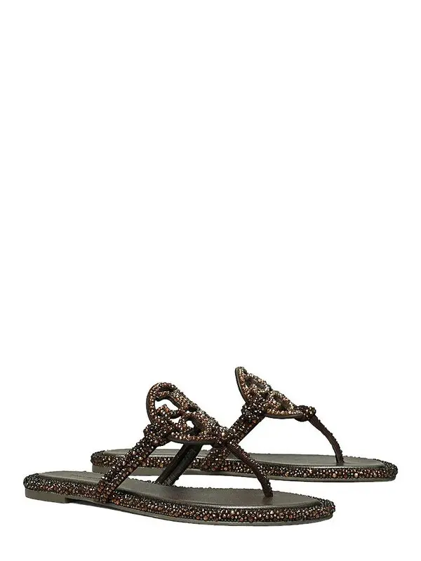 Tory Burch Miller Knotted Crystal Sandal - Cocoa