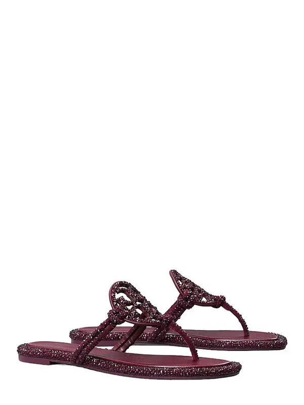 Tory Burch Miller Knotted Crystal Sandal - Dark Caramel