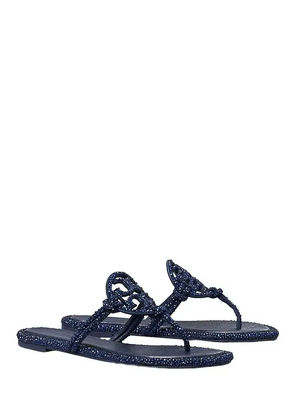 Tory Burch Miller Knotted Crystal Sandal - New Navy
