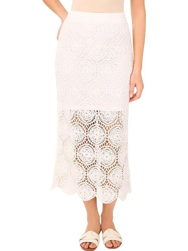 1.State Crochet Midi Skirt - Antique White