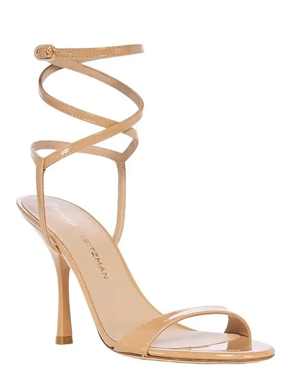 STUART WEITZMAN Nudist Wrap 100 Strappy High Heel Sandals - Adobe
