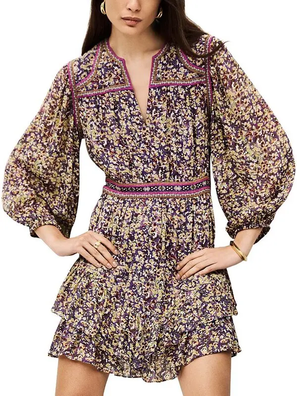 Ba&sh Loly Floral Mini Dress - Purple