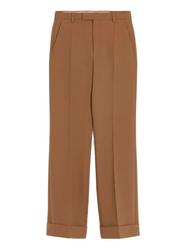 Valentino Garavani Nylon Gabardine Cuffed Trousers - Nut