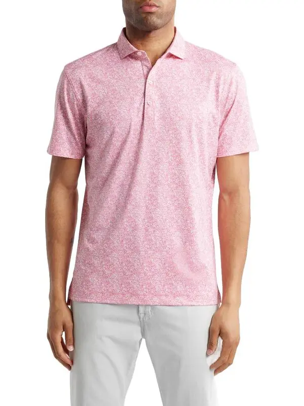 Johnnie-o Wildflower Floral Prep-formance Golf Polo - Azalea