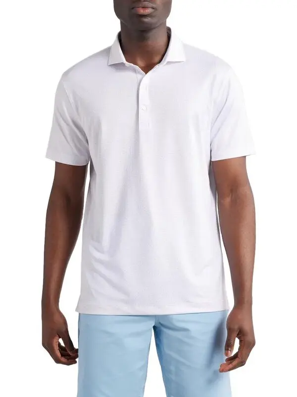 Johnnie-o Pete Geo Print Prep-formance Golf Polo - White