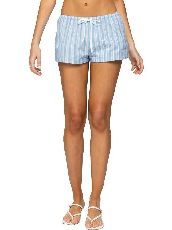 EDIKTED Birkley Stripe Pull-on Shorts - Blue