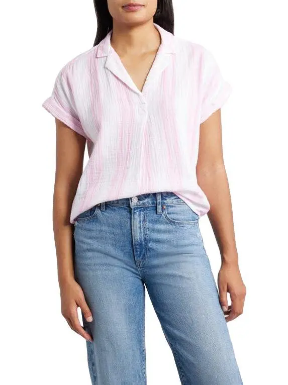 BEACHLUNCHLOUNGE Arin Stripe Cotton Shirt - Heavenly Pink
