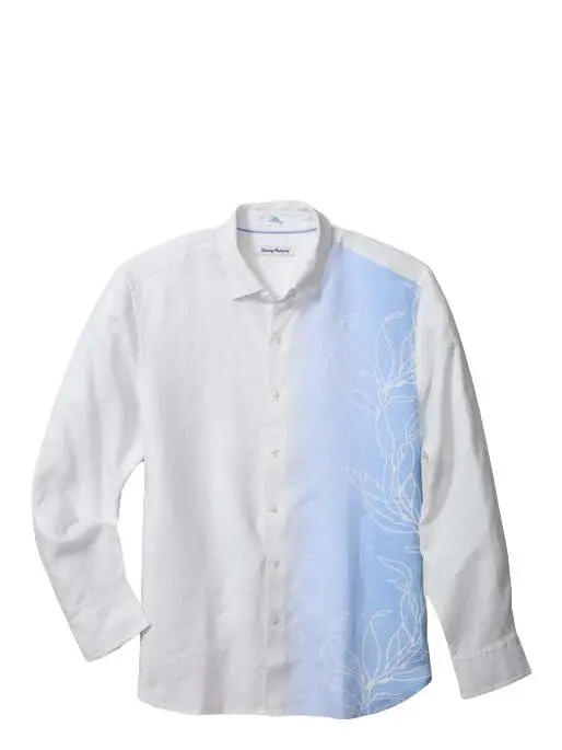 Tommy Bahama Villa Rosa Vines Ombé Linen Button-up Shirt - Dew Drop