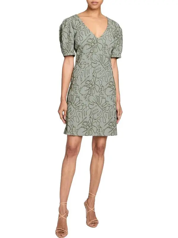 Santorelli Bianca A-line Shift Dress With Abstract Print - Aloe