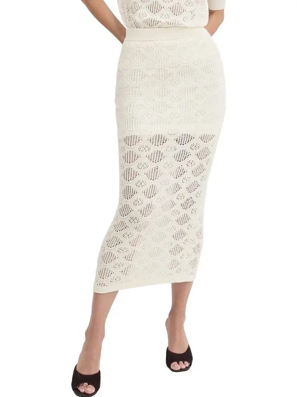 FAVORITE DAUGHTER Courtside Pattern Maxi Sweater Skirt - Ivory