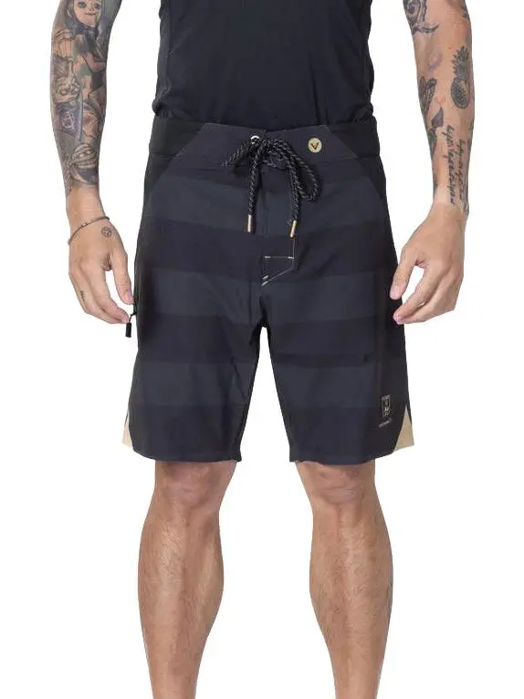 VAST Gangster Stripes Ii Stretch Board Shorts - Black Multi