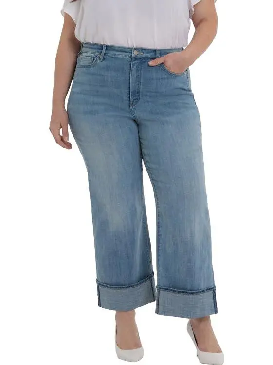 NYDJ Teresa Cuff Wide Leg Jeans - Madison River
