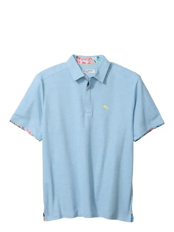 Tommy Bahama Positano Palms Five O'clock Islandzone® Piqué Performance Polo - Vacation Blue Heather