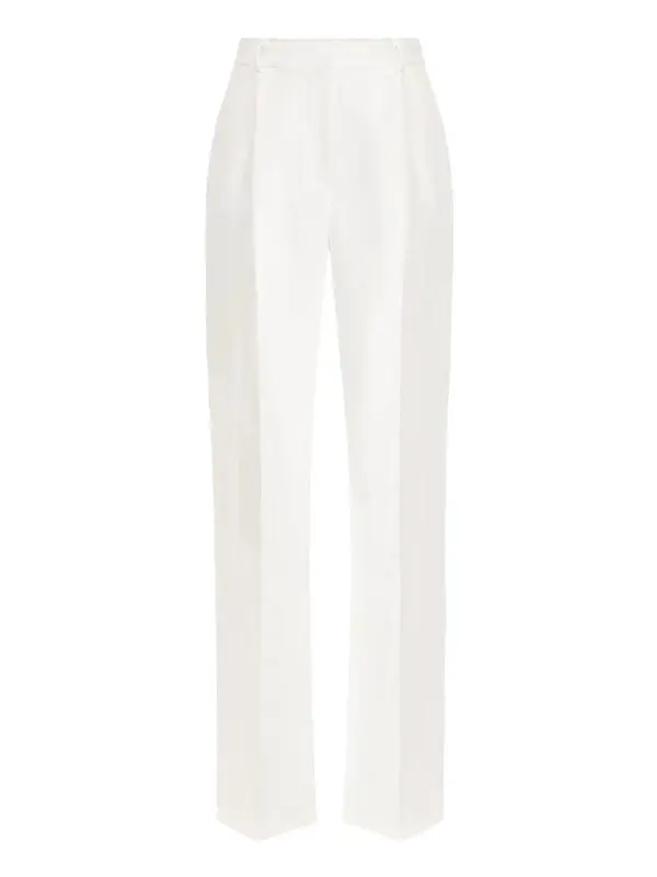 Elisabetta Franchi Pleated Tailored Trousers - White