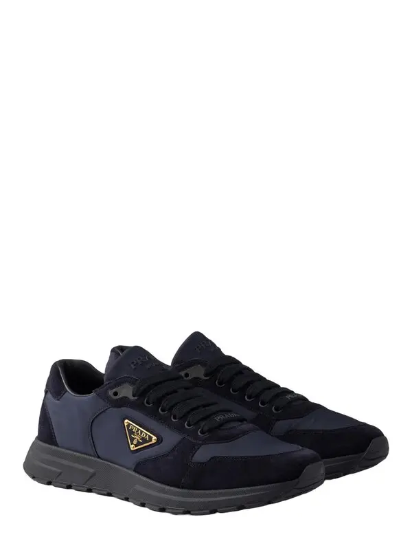 Prada Prax 2.0 Re-nylon And Suede Sneakers - Navy