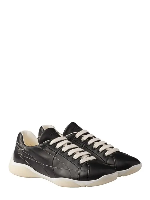 Prada Nappa Leather Sneakers - Black