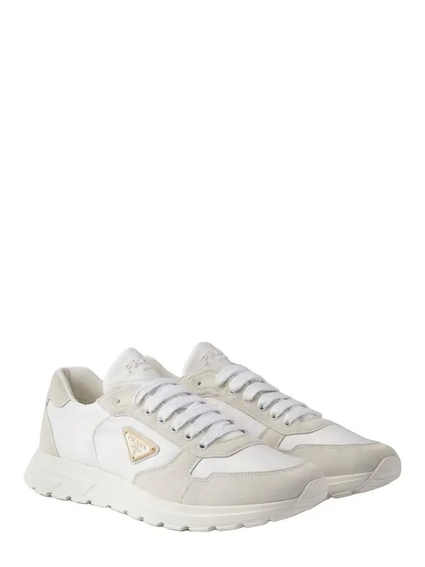 Prada Prax 2.0 Re-nylon And Suede Sneakers - White