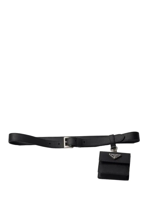 Prada Saffiano Leather Belt - Black